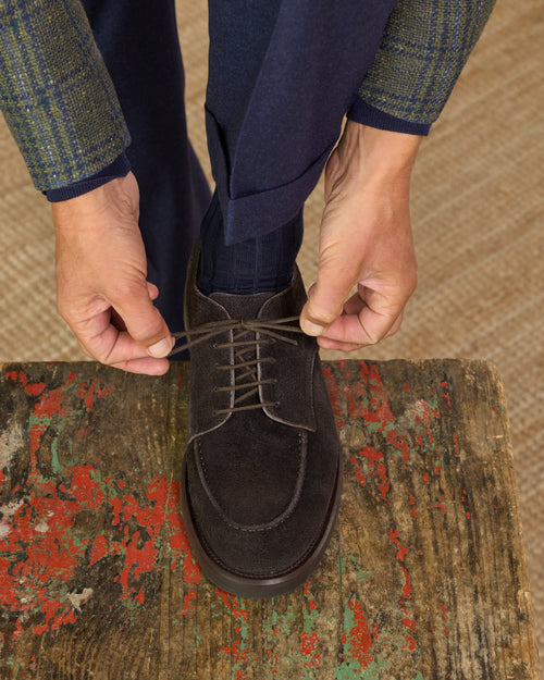 Velasca | Derbies pour homme, en cuir suédé marron foncé